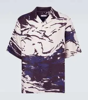 Commas Printed Linen Bowling Shirt
