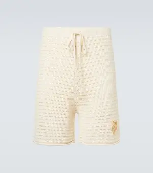 Commas Crochet Floral-appliqué Open-knit Bermuda Shorts - White