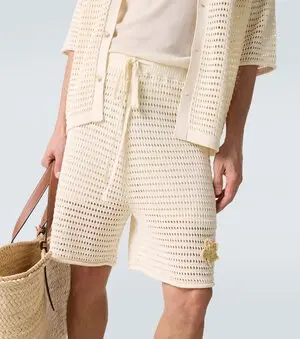 Commas Crochet Floral-appliqué Open-knit Bermuda Shorts - White