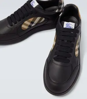 Burberry Terrace Check Leather Sneakers