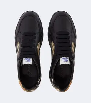 Burberry Terrace Check Leather Sneakers