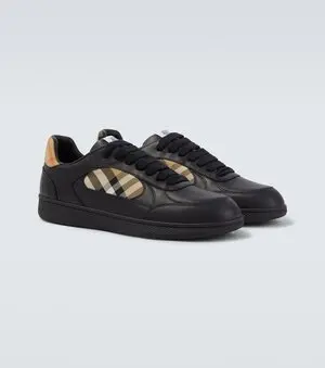 Burberry Terrace Check Leather Sneakers