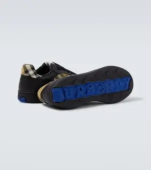 Burberry Terrace Check Leather Sneakers