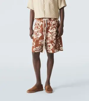 Commas Floral Linen Bermuda Shorts