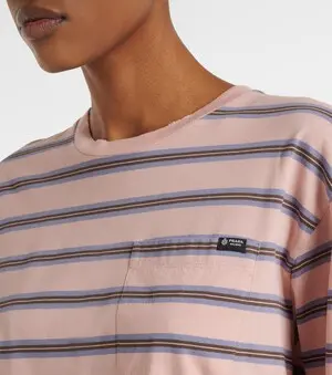 Prada Striped Cotton Jersey Top - Pink