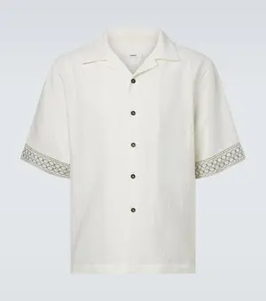 Commas Crochet-trimmed Bowling Shirt