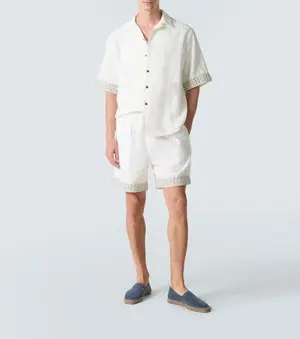 Commas Crochet-trimmed Bowling Shirt