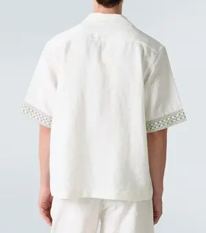 Commas Crochet-trimmed Bowling Shirt