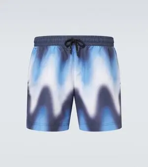 Commas Printed Swim Trunks Blue