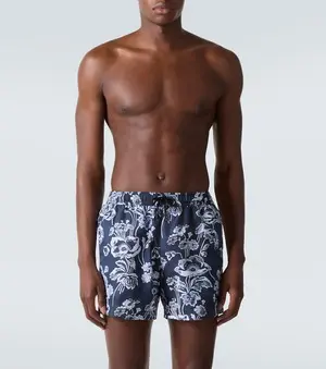 Commas Printed Swim Trunks - Blue