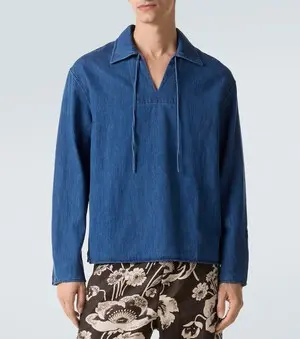Commas Tie-neck Denim Shirt