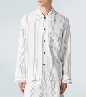 Commas Textured Striped Cotton Overshirt
