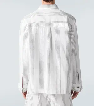 Commas Textured Striped Cotton Overshirt