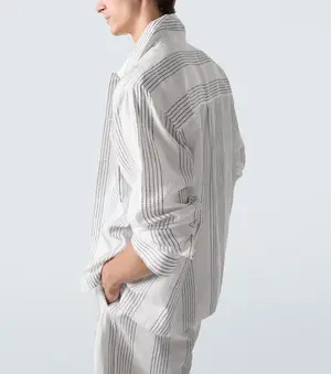 Commas Textured Striped Cotton Overshirt