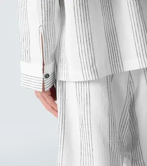 Commas Textured Striped Cotton Overshirt