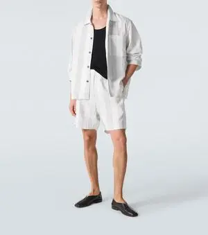 Commas Textured Striped Cotton Overshirt