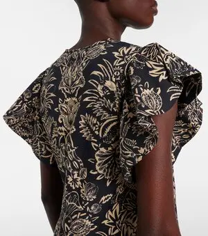 Ulla Johnson Severine Printed Cotton Poplin Top - Black
