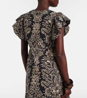 Ulla Johnson Severine Printed Cotton Poplin Top - Black