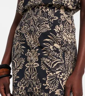 Ulla Johnson Clarisse Printed Cotton Poplin Midi Skirt