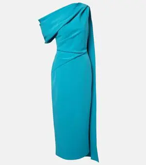 ROKSANDA Maite Caped Crêpe Midi Dress - Blue