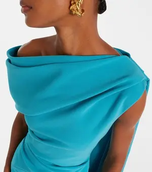 ROKSANDA Maite Caped Crêpe Midi Dress - Blue
