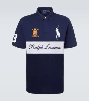 Polo Ralph Lauren Logo Embroidered Cotton Piqué Polo Shirt - Blue