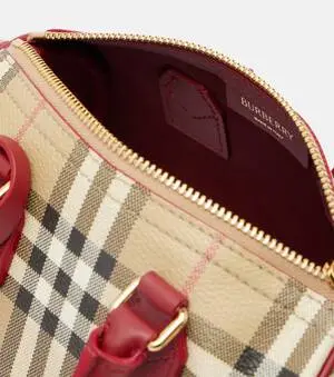 Burberry Small Leather-trimmed Canvas Tote Bag - Beige