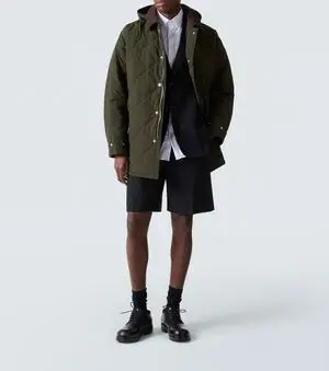 Comme Des Garçons Corduroy-trimmed Quilted Hooded Jacket
