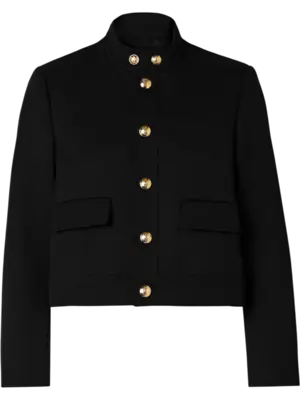 NILI LOTAN Hadley Cropped Wool-twill Jacket - Black