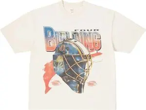 BLDG4 Flames Short Sleeve Knit Tee Shirt - Antique White