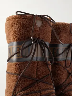 Moon Boot Icon Fleece Trimmed Snow Boots - Chocolate