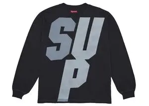 Supreme Reflective Long Sleeve Top - Black