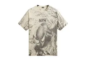 Kith X Marvel Spiderman Allover Printed Vintage Tee Shirt - Black