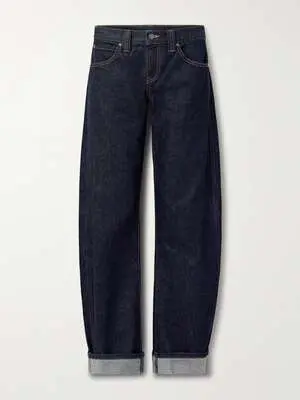 Khaite Karo Mid-rise Barrel-leg Jeans - Dark Denim