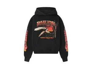 Rhude Mesa Stallion Relaxed Fit Hoodie - Black