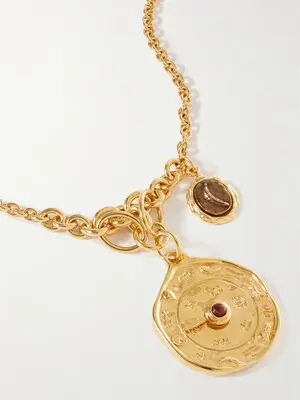 Chloé Tone Jasper Pendant Necklace - Gold