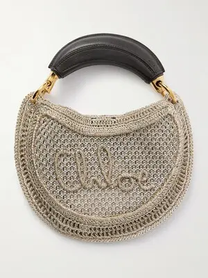 Chloé Summer Banana Leather-trimmed Crocheted Tote