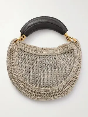 Chloé Summer Banana Leather-trimmed Crocheted Tote