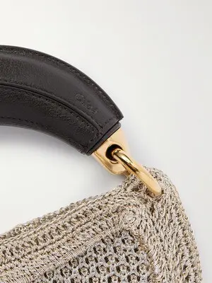 Chloé Summer Banana Leather-trimmed Crocheted Tote