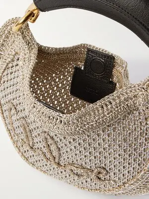 Chloé Summer Banana Leather-trimmed Crocheted Tote