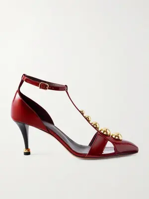 Chloé Cleiat Embellished Patent-leather Pumps - Red