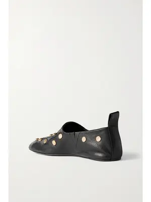 Chloé Rita Embellished Leather Ballet Flats - Black
