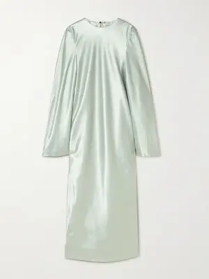 Calvin Klein Alba Duchesse-satin Midi Dress - Green