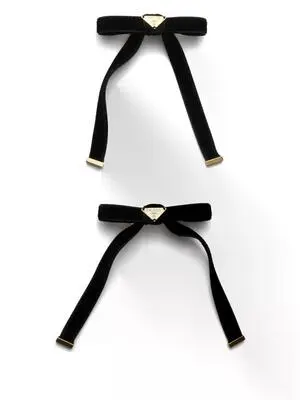 Prada Velvet Hair Clips - Black