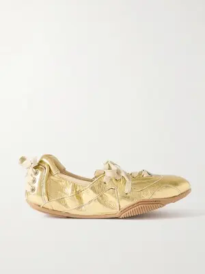 Acne Studios Metallic Leather Sneakers - Gold