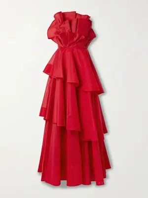 Aje Strapless Organza Gown