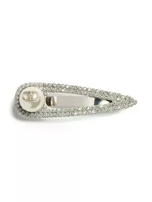 Valentino Garavani Vlogo Signature Hair Clip - Silver