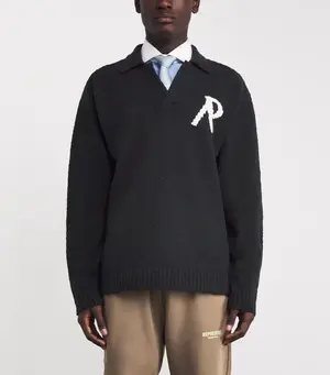 REPRESENT Cotton-blend Bouclé Polo Sweater
