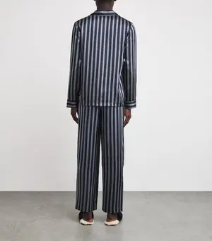 Derek Rose Silk Stripe Brindisi Pyjama Set