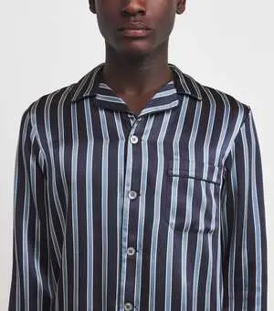 Derek Rose Silk Stripe Brindisi Pyjama Set